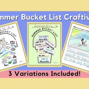 Summer Bucket List Craft Printable Prek Kindergarten Summer Break ...