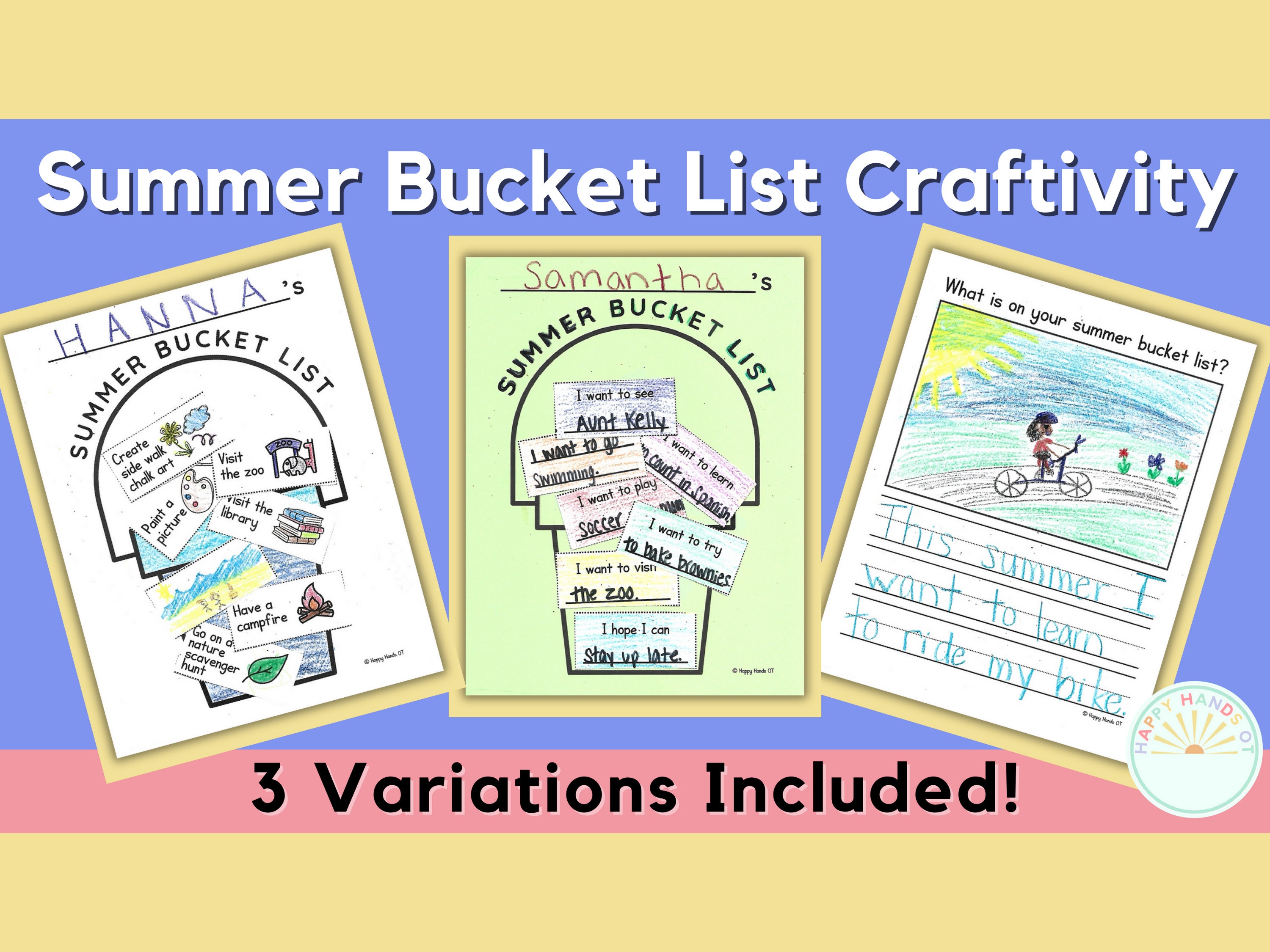 Summer Bucket List Craft Printable Prek Kindergarten Summer Break ...