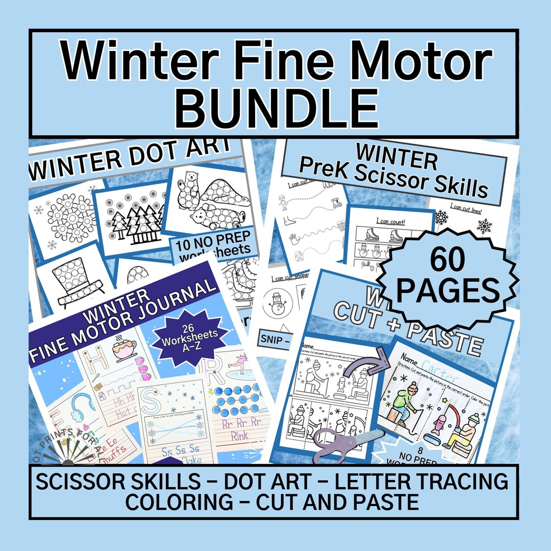 BUNDLE Winter Preschool Worksheets for Kids Preschool Tracing ...