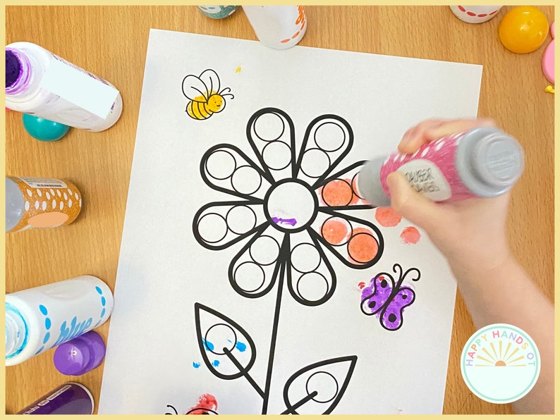 Spring Dot Art Printable Preschool Spring Worksheets for Kids Classroom ...