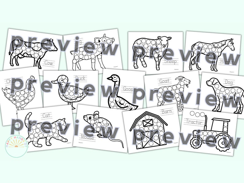 Farm Animals Dot Marker Worksheets for Kids Preschool Tracing ...