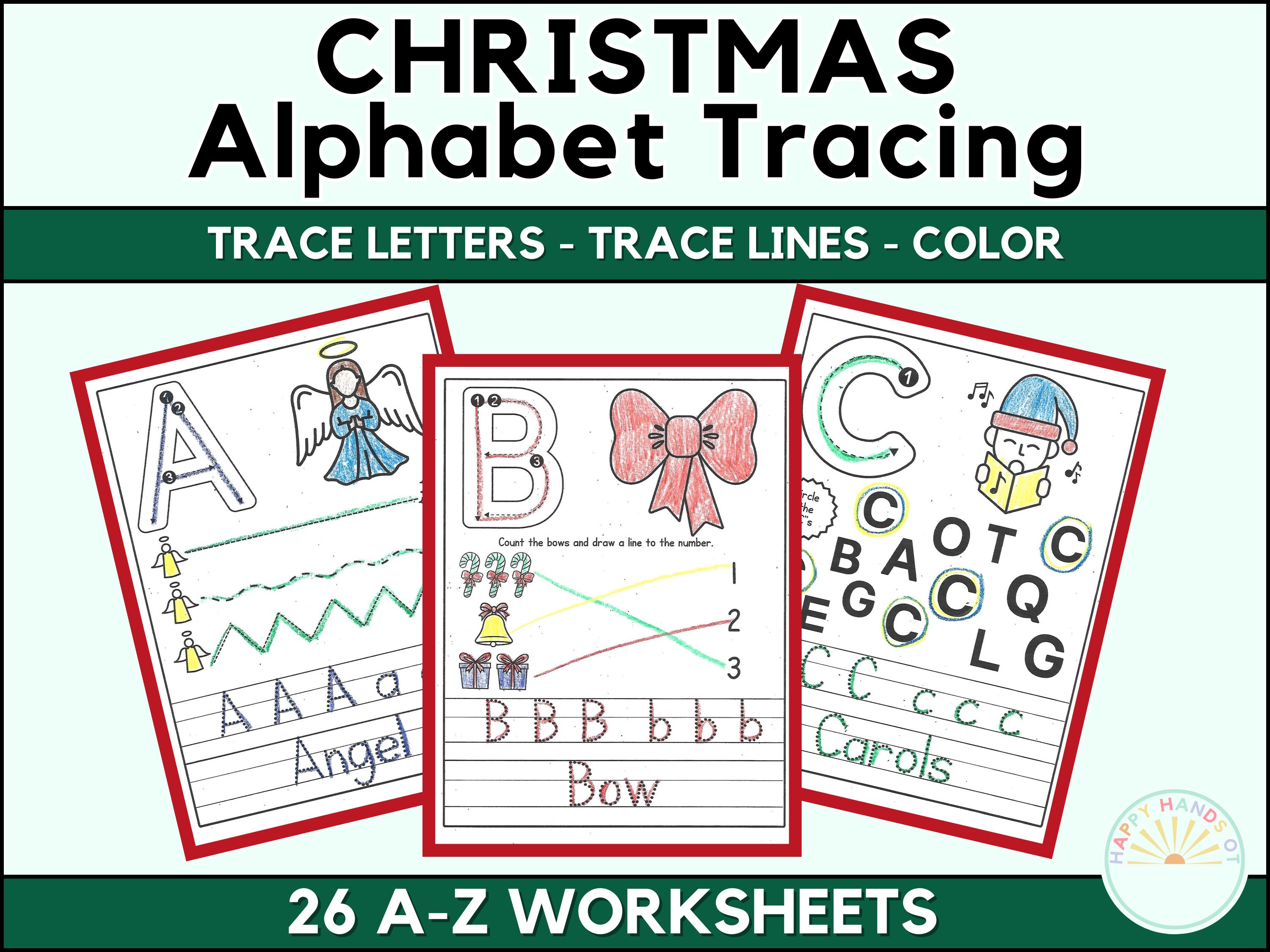Christmas ABC Tracing Worksheet Letter Tracing Pre K Worksheets ...