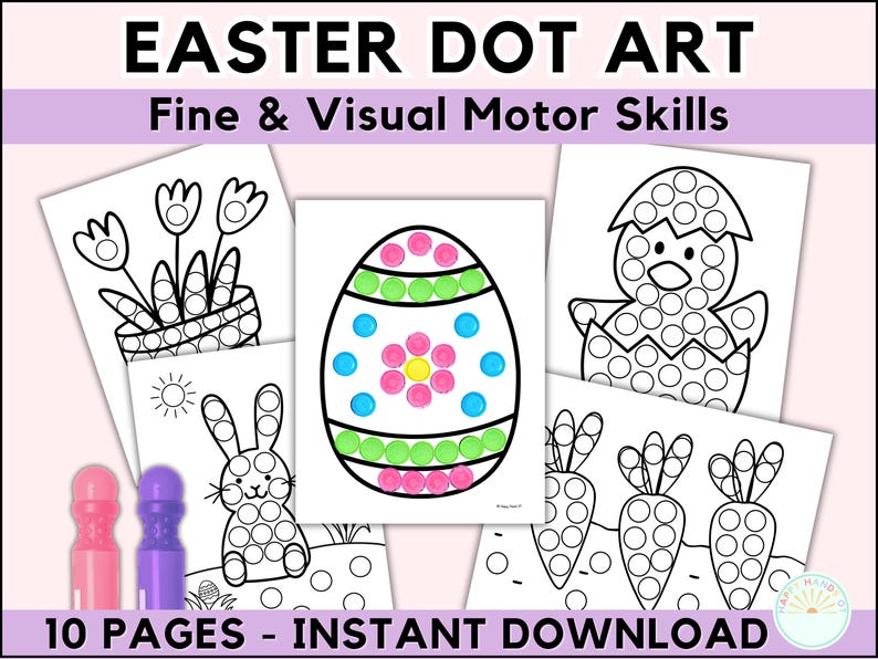 Easter Dot Art Preschool Worksheets for Kids Dot Marker Toddler Easter ...