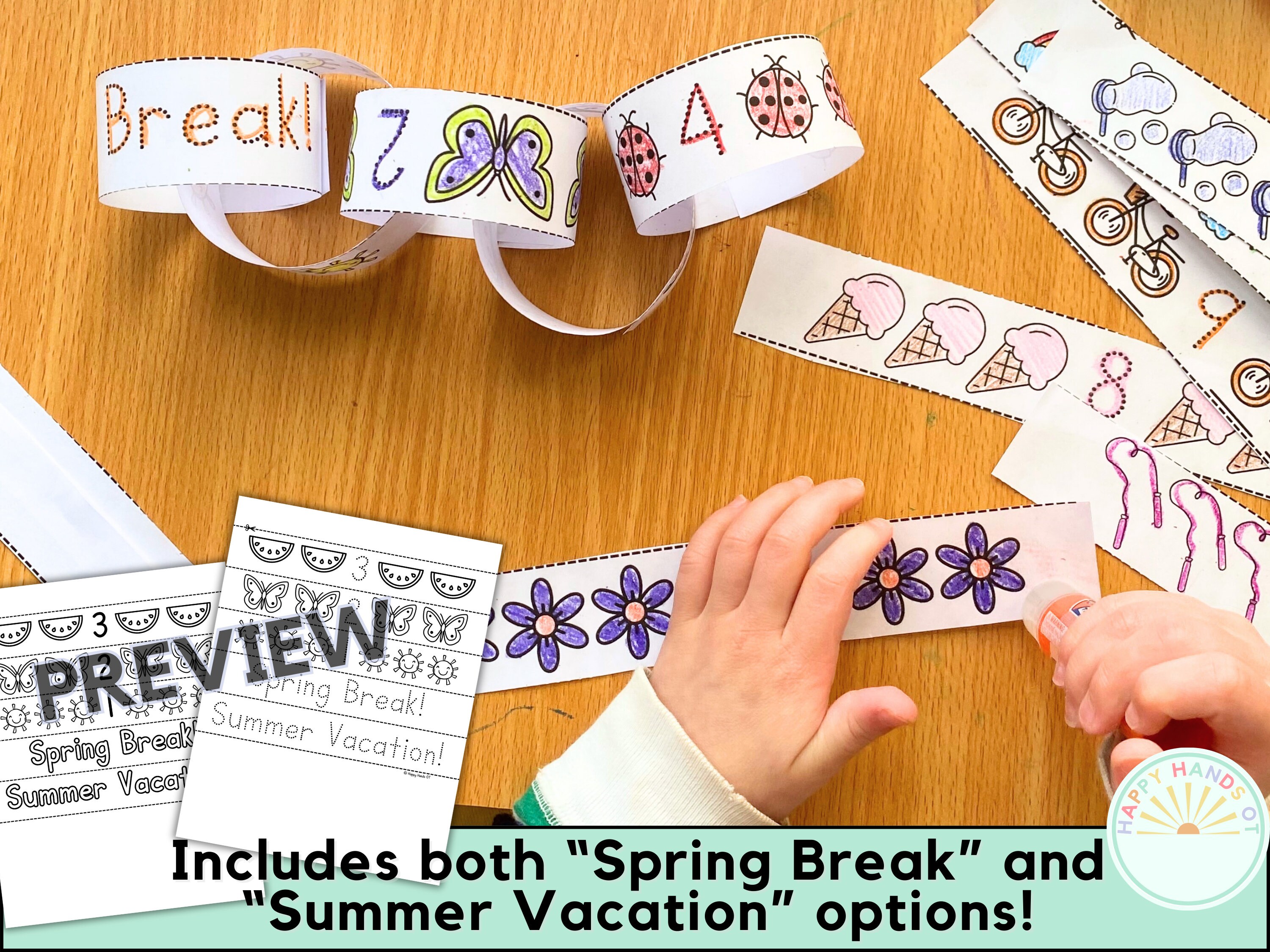 Summer Vacation Countdown Paper Chain Craft Printable Countdown Cut and ...