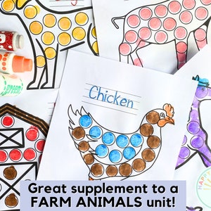 Farm Animals Dot Marker Worksheets for Kids Preschool Tracing ...
