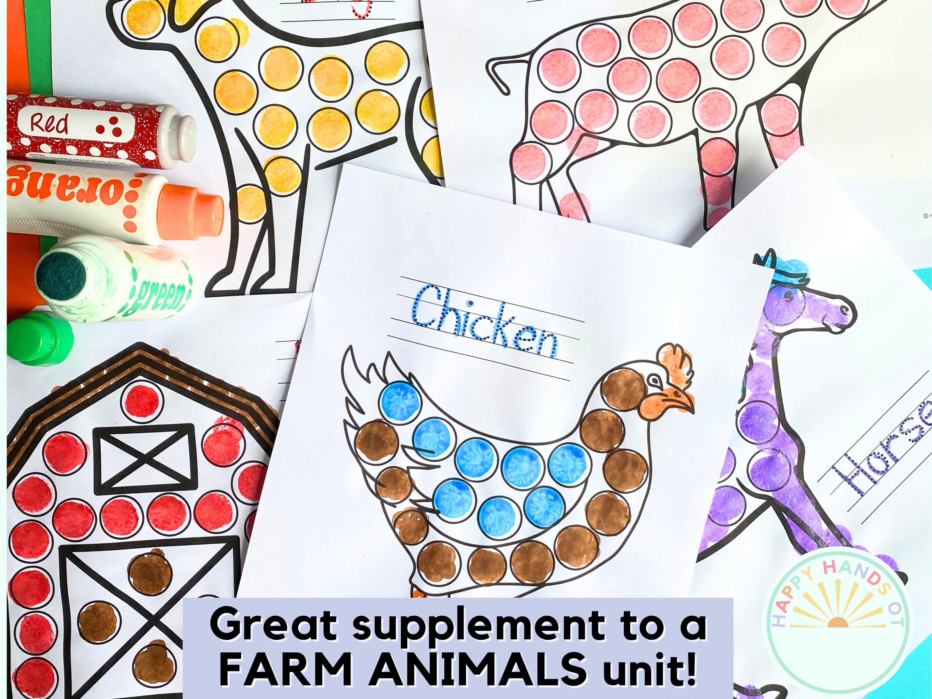 Farm Animals Dot Marker Worksheets for Kids Preschool Tracing ...