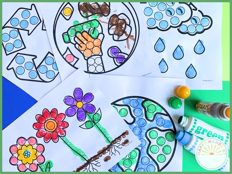Earth Day Dot Art Printable Earth Day Coloring Pages Earth Day Kids ...