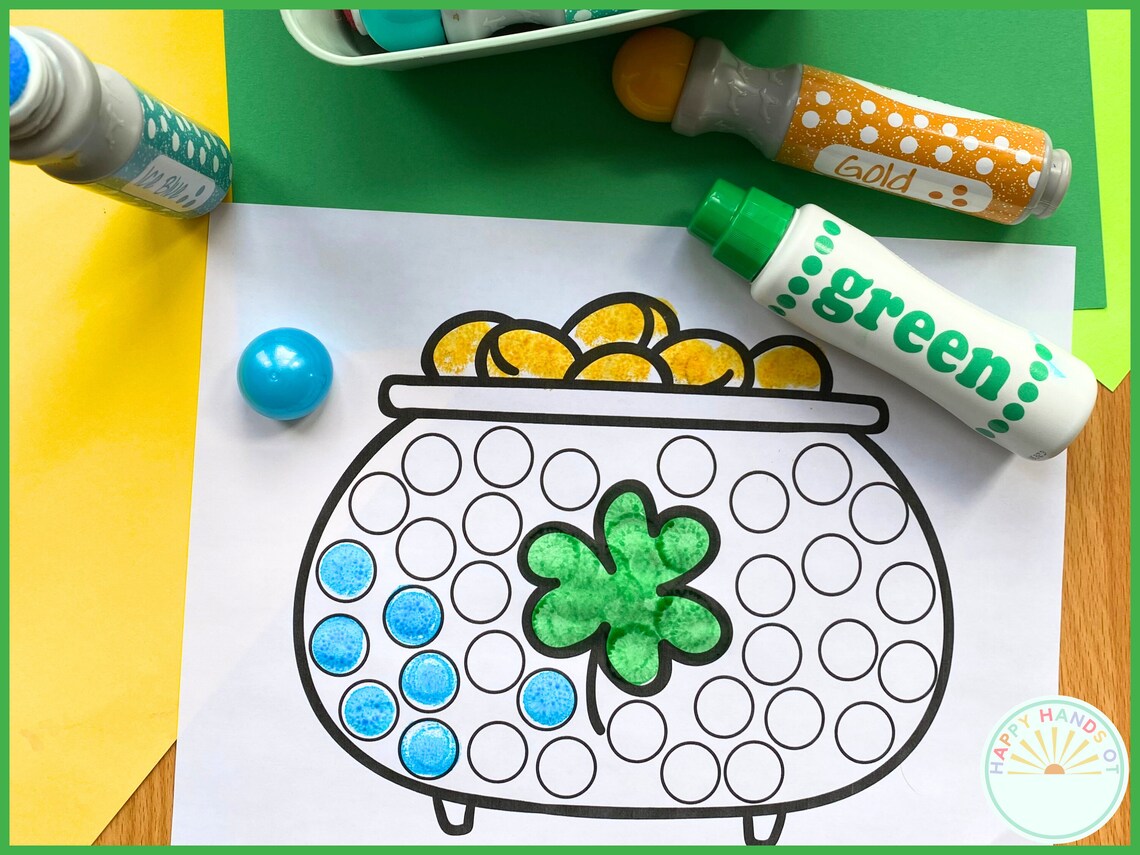 St Patricks Day Dot Art Preschool Worksheets for Kids Dot Marker ...