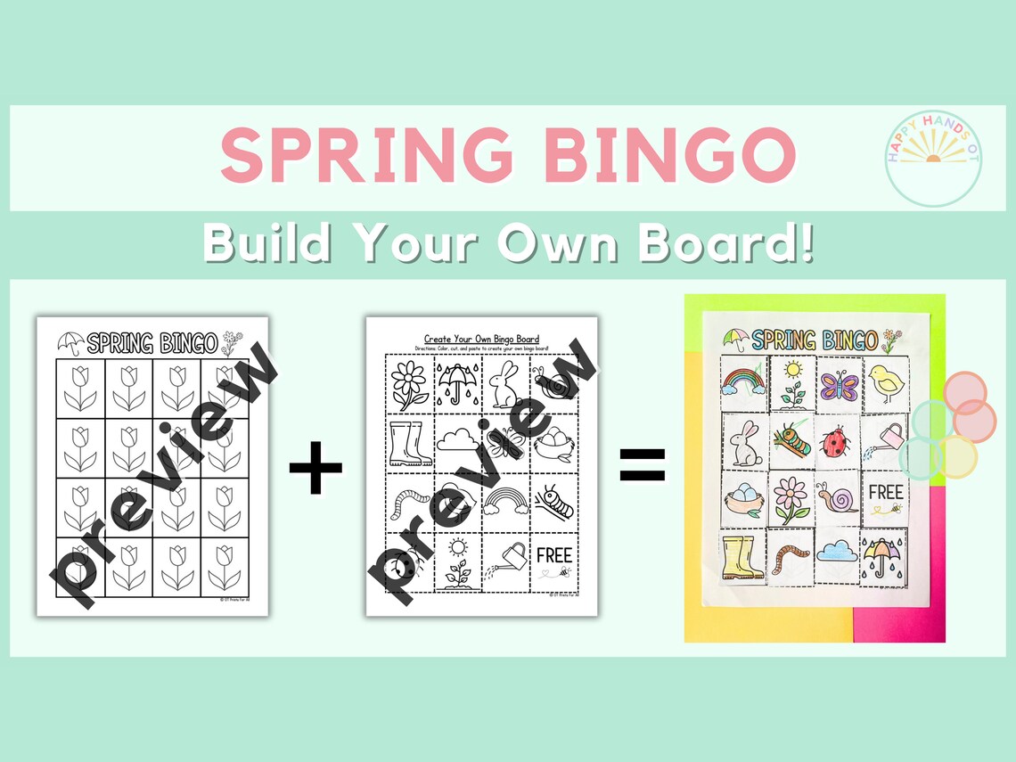 Spring Bingo Cards Make Your Own Bingo Game Spring March Activities Cut ...