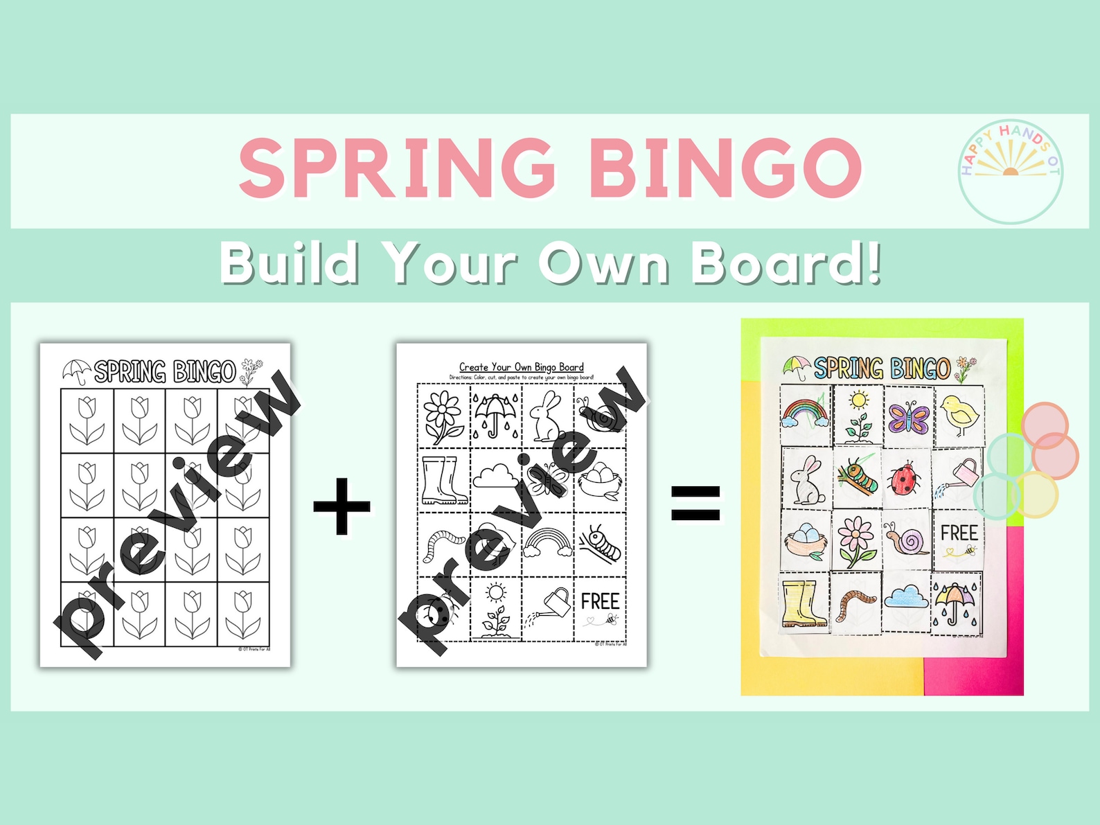 Spring Bingo Cards Make Your Own Bingo Game Spring March Activities Cut ...