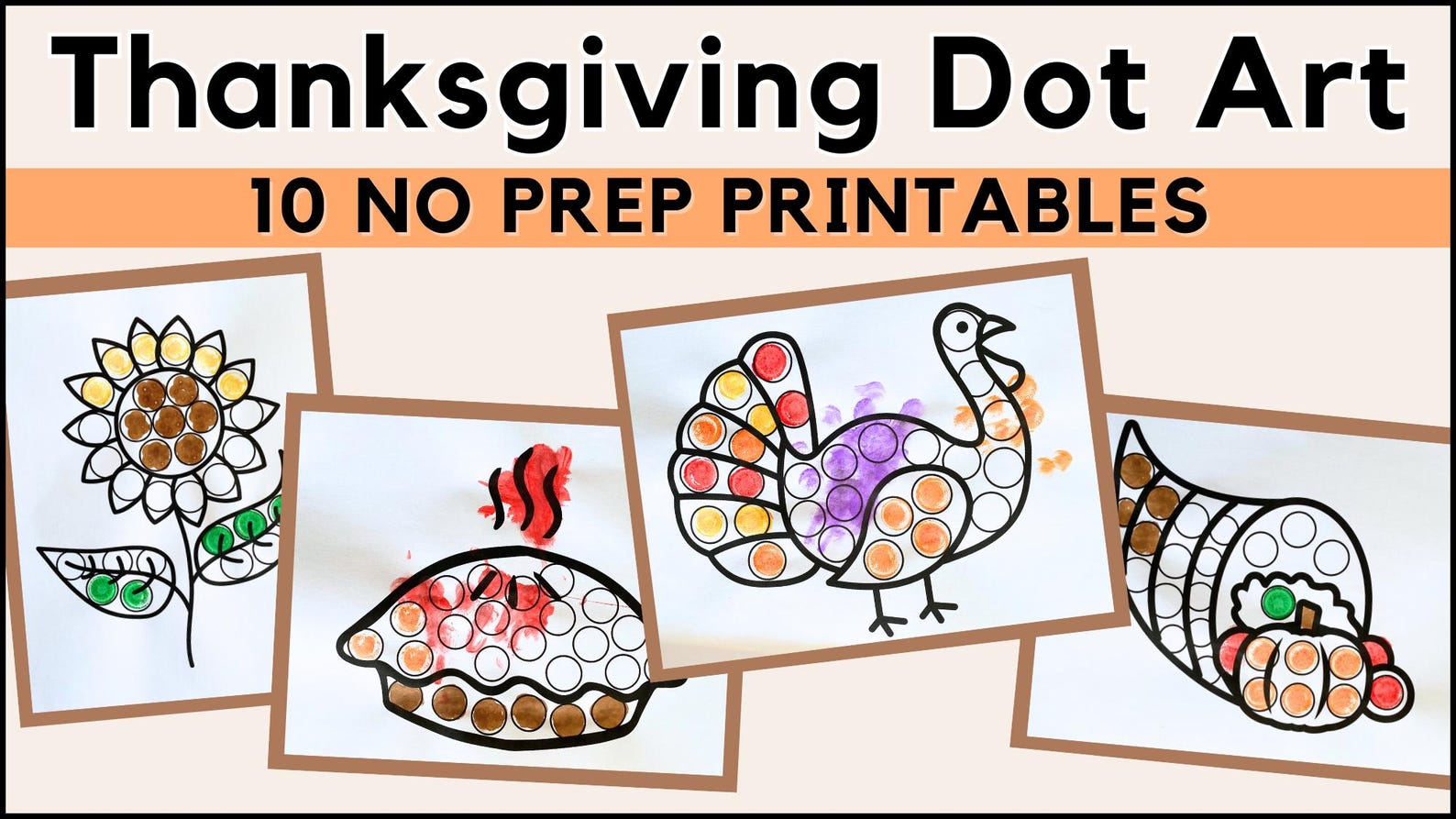 Thanksgiving Dot Art November No Prep Thanksgiving Dot Marker Turkey ...