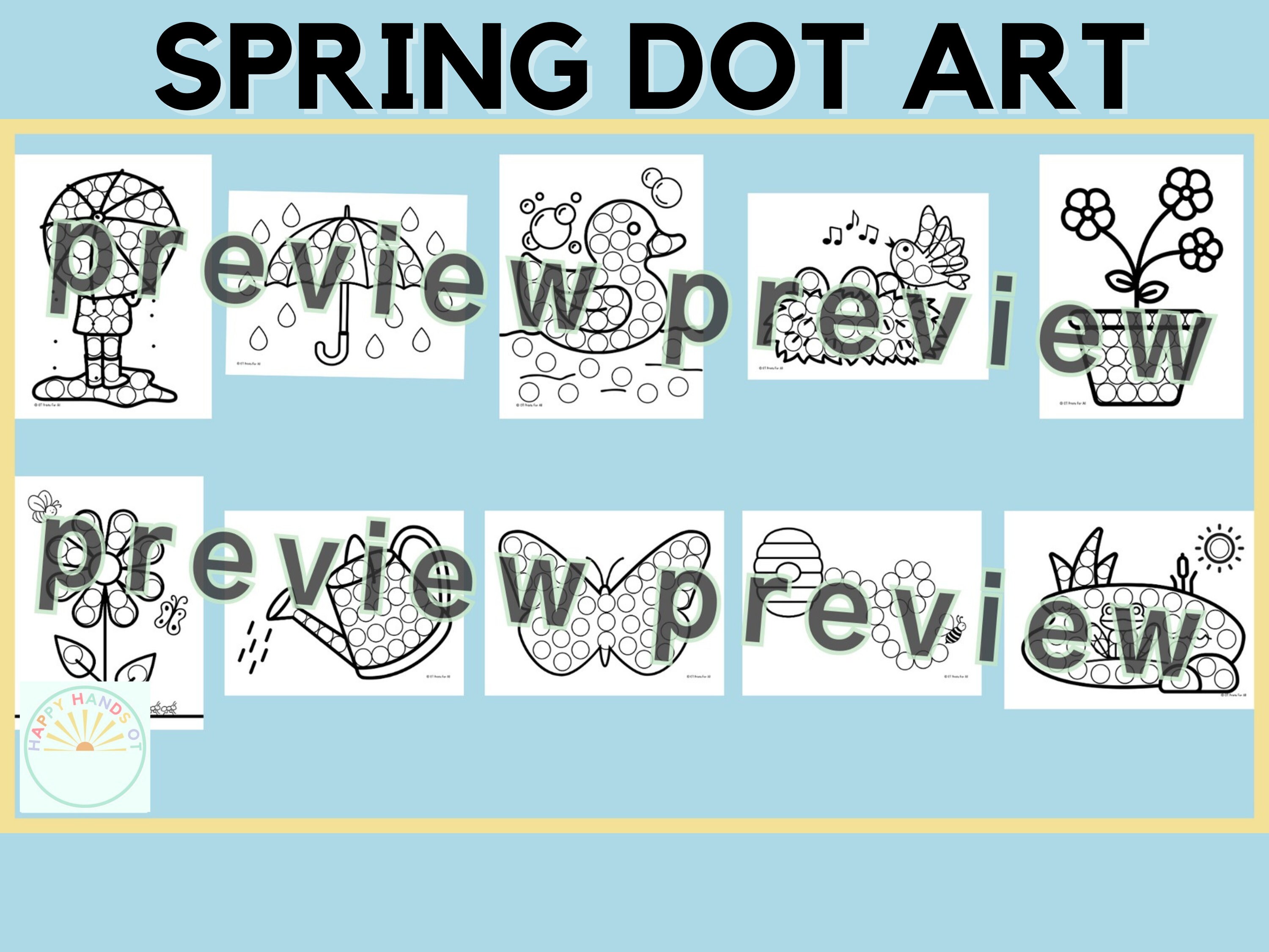 BUNDLE 4 Seasons Dot Art Preschool Worksheets for Kids With Spring ...