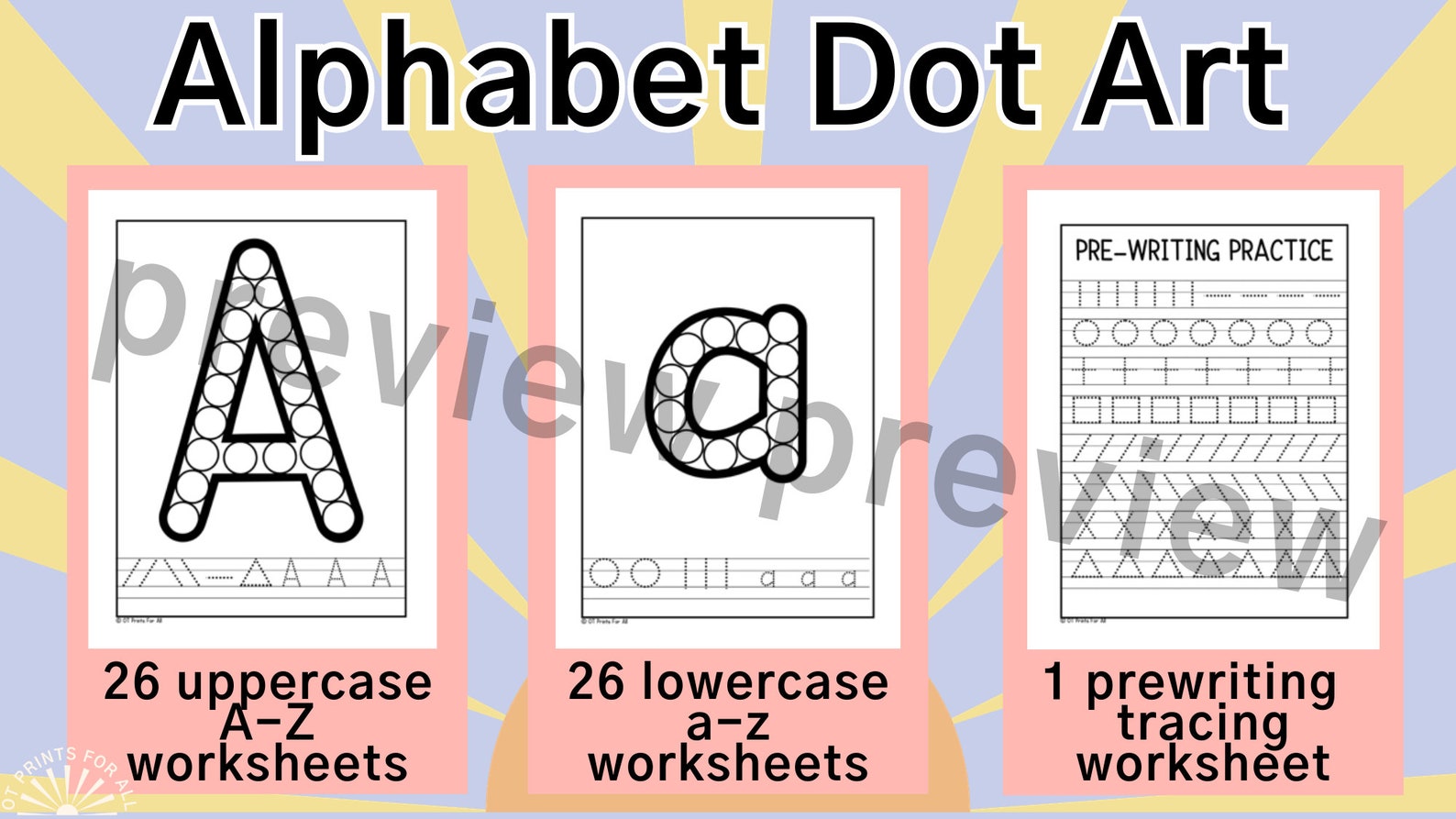 Alphabet Dot Art Preschool Worksheets for Kids ABC Tracing Worksheet ...