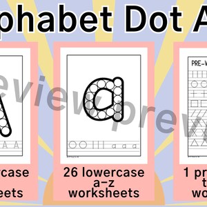 Alphabet Dot Art Preschool Worksheets for Kids ABC Tracing Worksheet ...