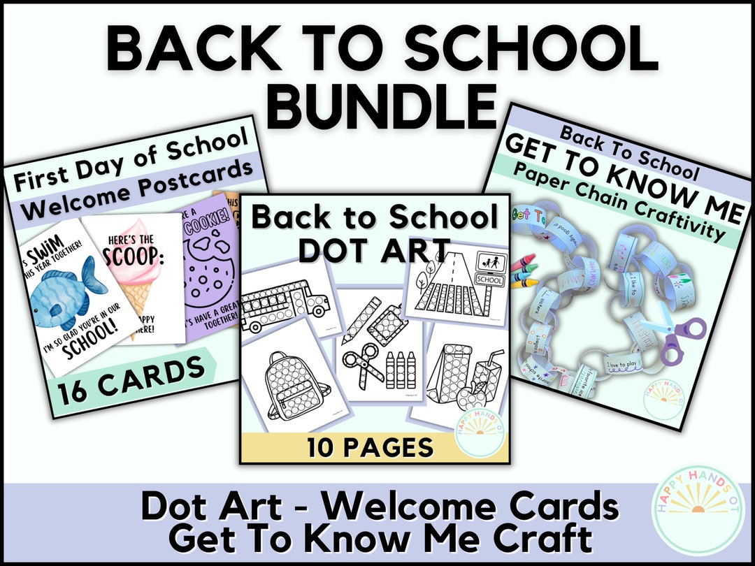 PRINTABLE BUNDLE - Back to School Coloring Dot Marker First Day of ...