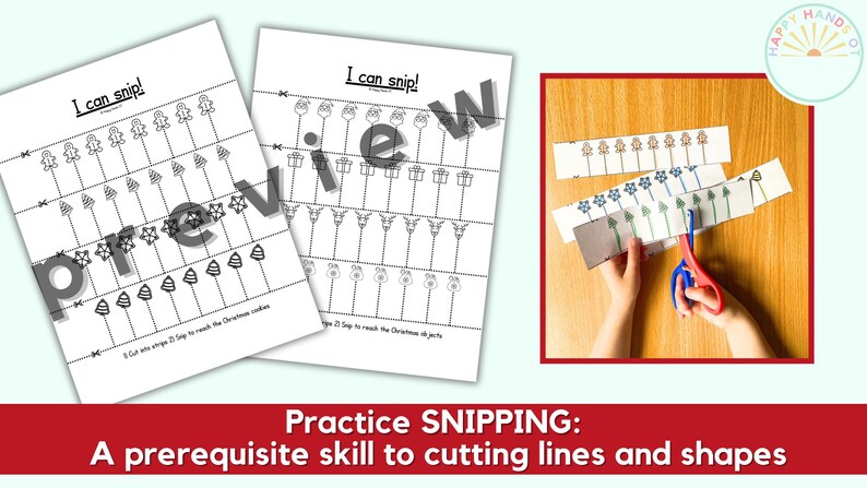 Christmas Printable Scissor Skill Kids Cut and Glue Preschool ...