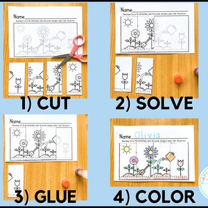 Spring Cut and Paste Puzzles Scissor Skill Preschool Worksheets for ...