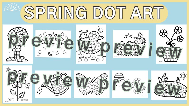 BUNDLE 4 Seasons Dot Art Preschool Worksheets for Kids With Spring ...