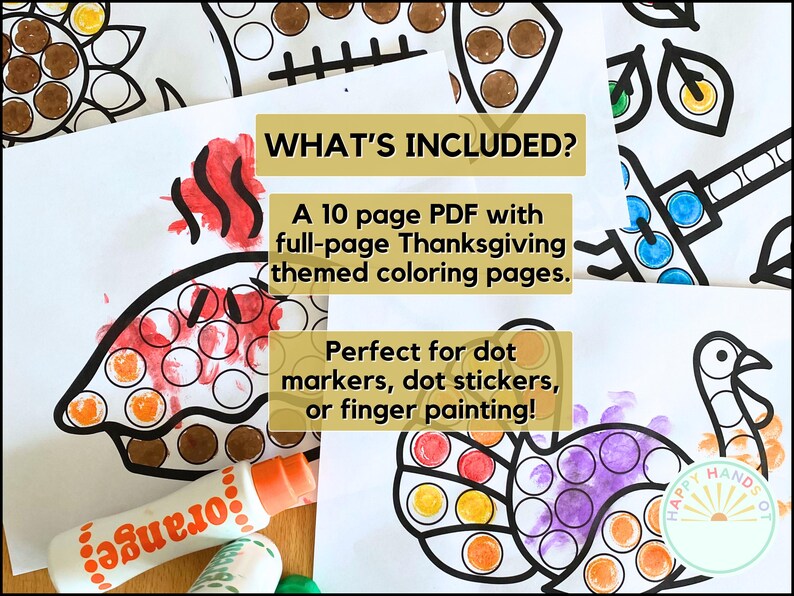 Thanksgiving Dot Art November No Prep Thanksgiving Dot Marker Turkey ...