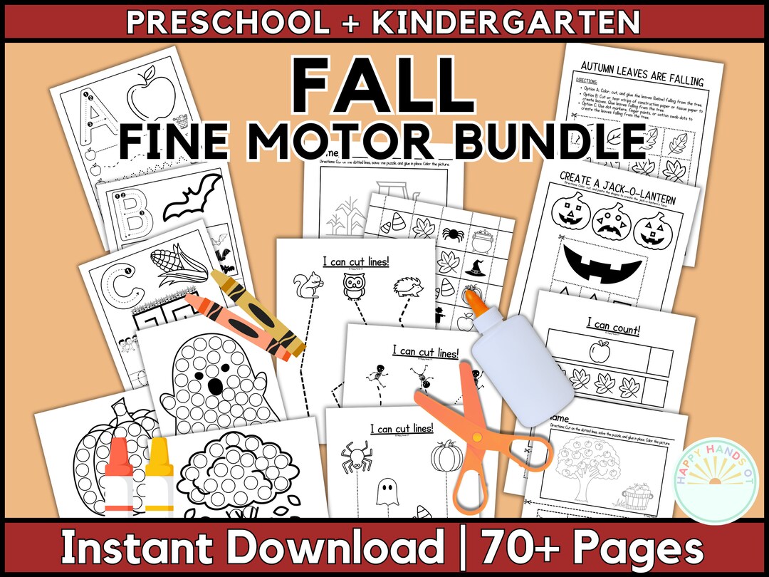 PRINTABLE BUNDLE - Fall Dot Marker Preschool Worksheets Occupational ...