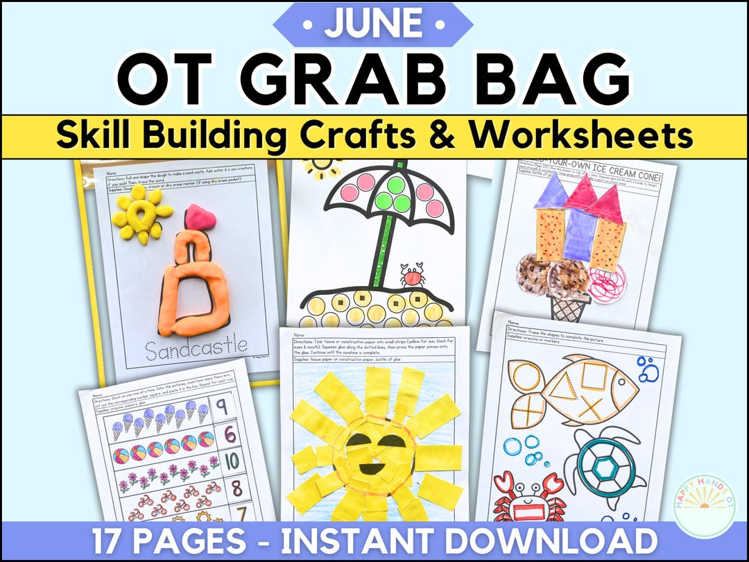 June Occupational Therapy Preschool Fine Motor Skills: Summer Activity ...