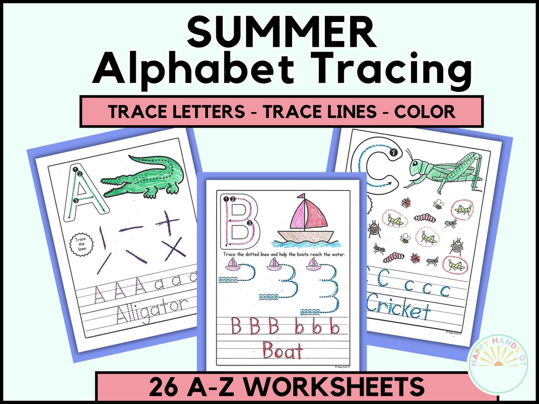 Summer Preschool ABC Tracing Worksheet Summer Break Preschool ...