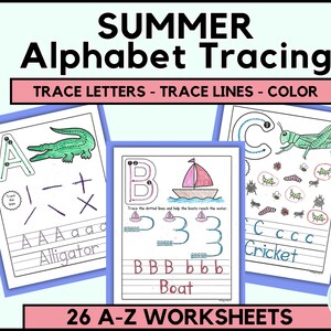 Summer Preschool ABC Tracing Worksheet Summer Break Preschool ...