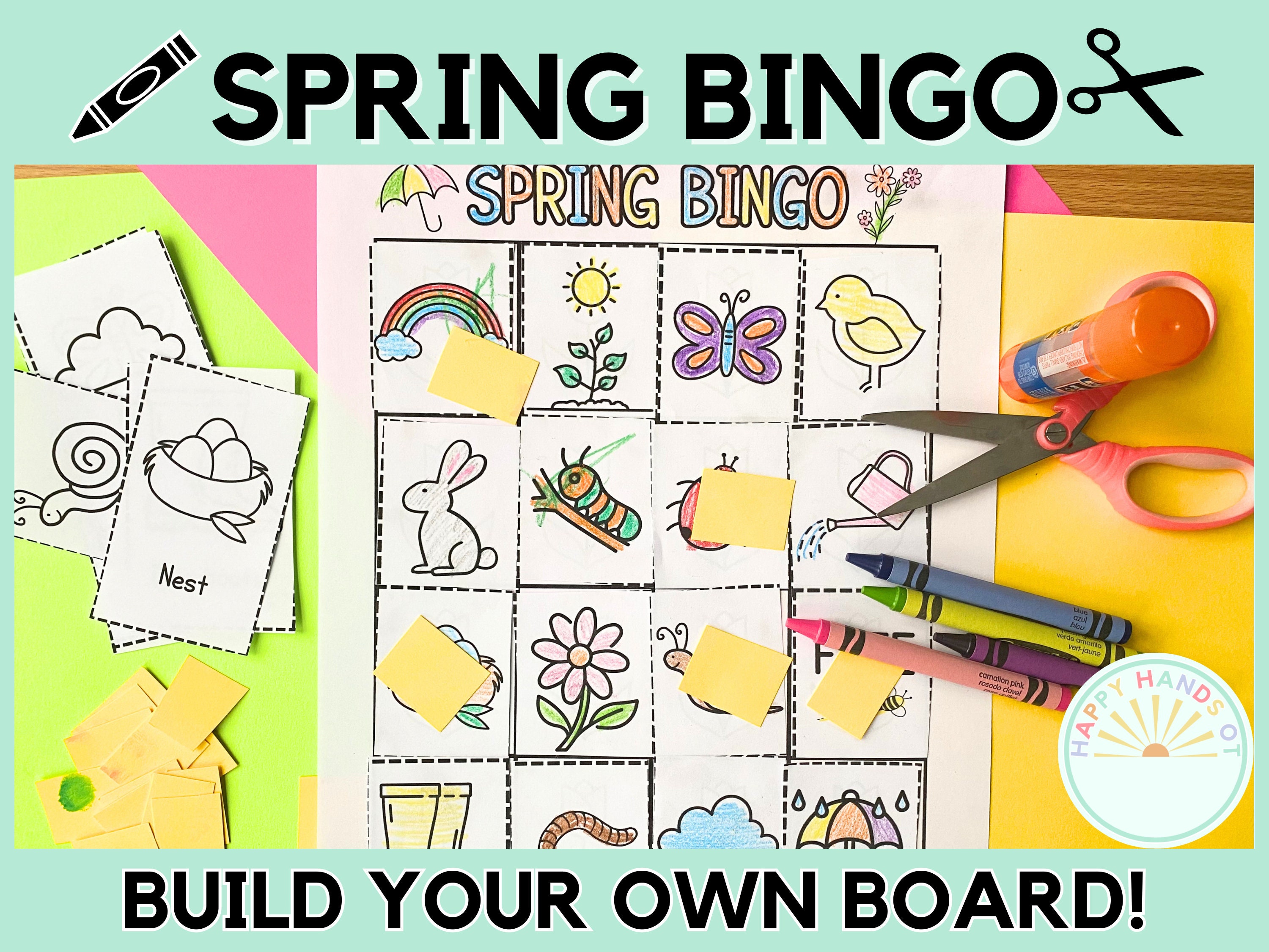 Spring Bingo Cards Make Your Own Bingo Game Spring March Activities Cut ...