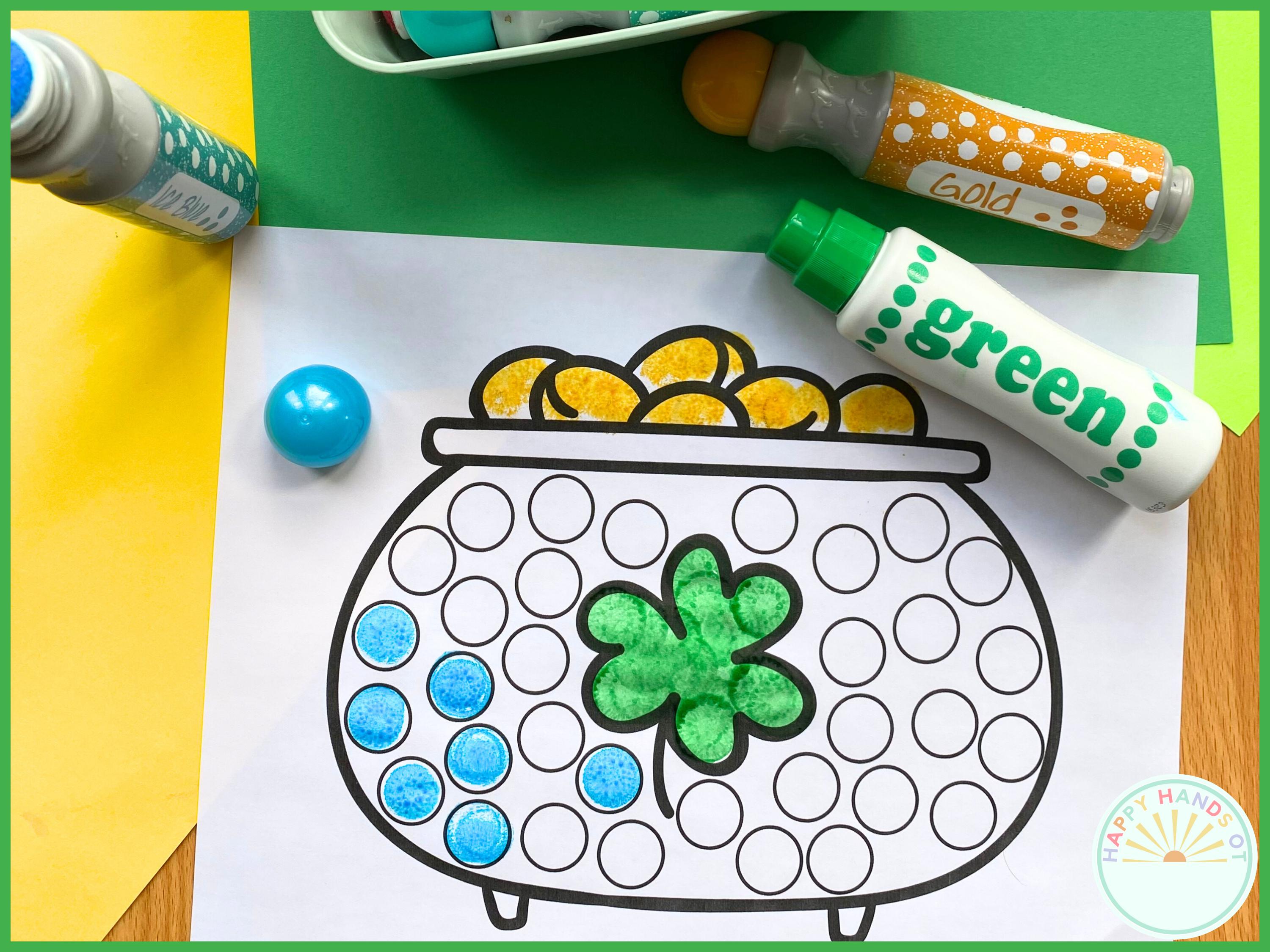 St Patricks Day Dot Art Preschool Worksheets for Kids Dot Marker ...
