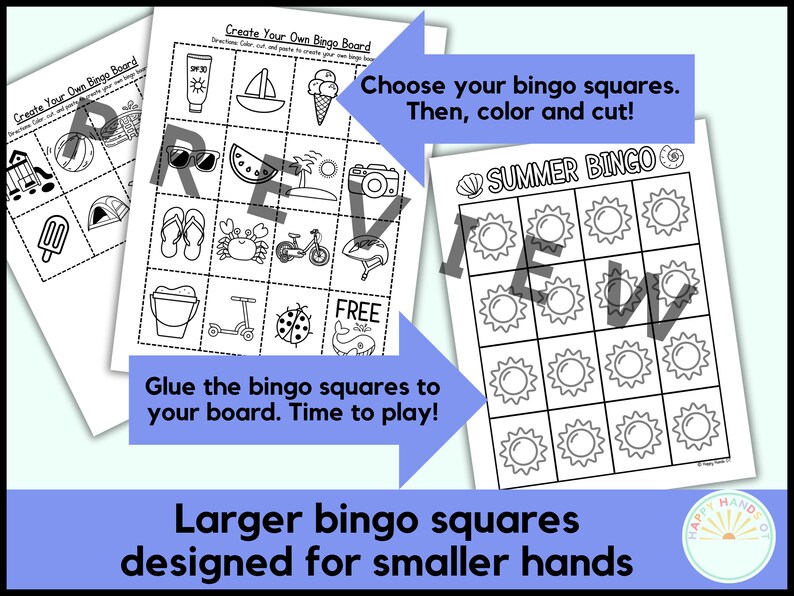 Summer Vacation Bingo Activity for Kids Summer Bingo Scissor Skill ...