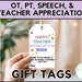Printable Gift Tags for Staff Appreciation - Speech, Physical Therapy ...