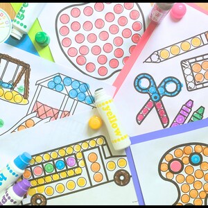 Back to School Coloring Fall Dot Marker First Day of School Coloring ...