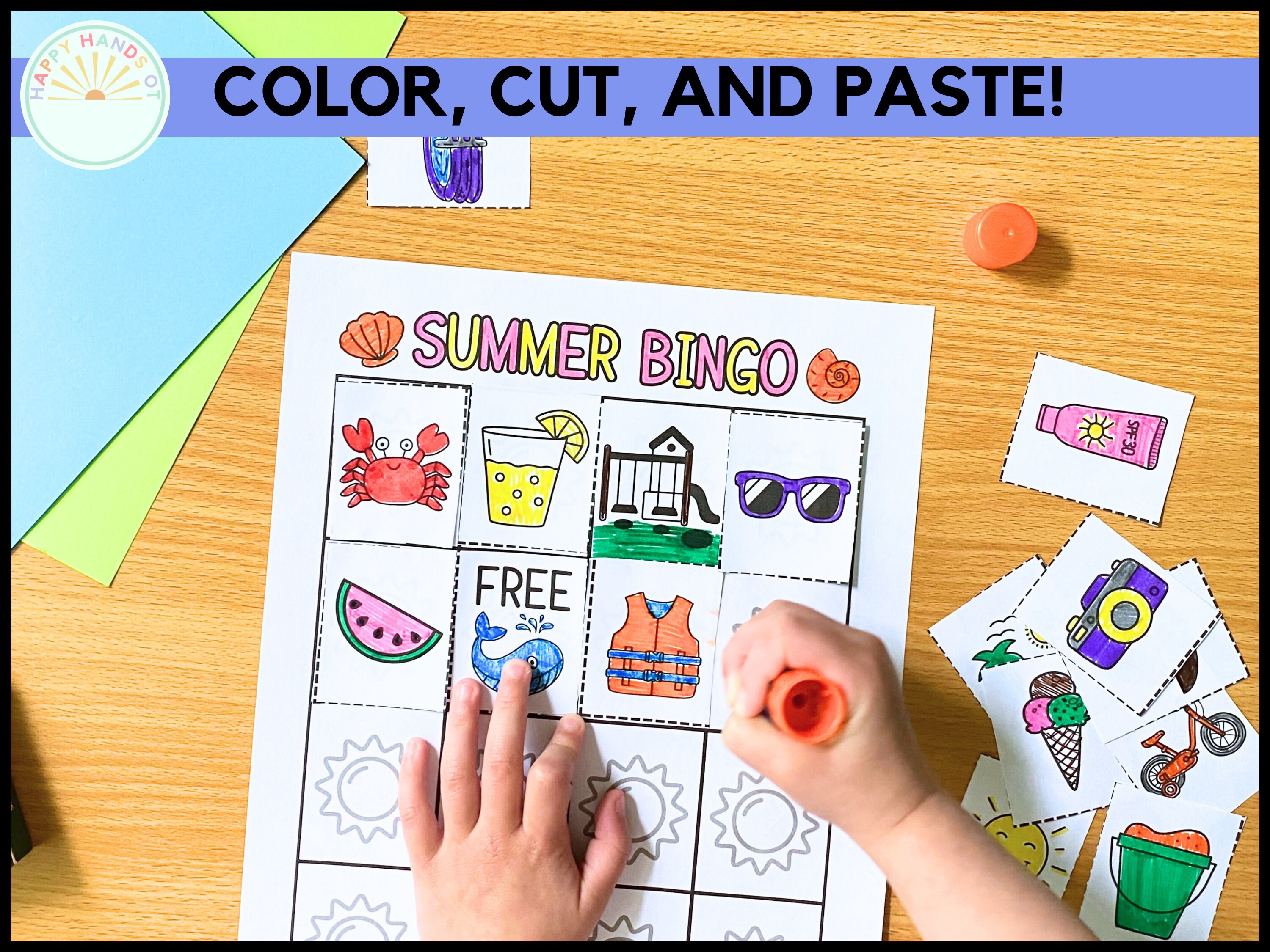 Summer Vacation Bingo Activity for Kids Summer Bingo Scissor Skill ...
