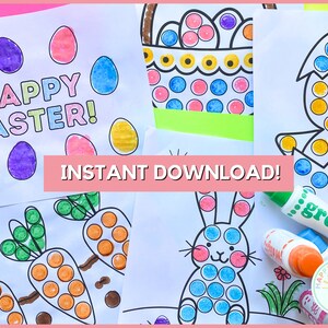 Easter Dot Art Preschool Worksheets for Kids Dot Marker Toddler Easter ...