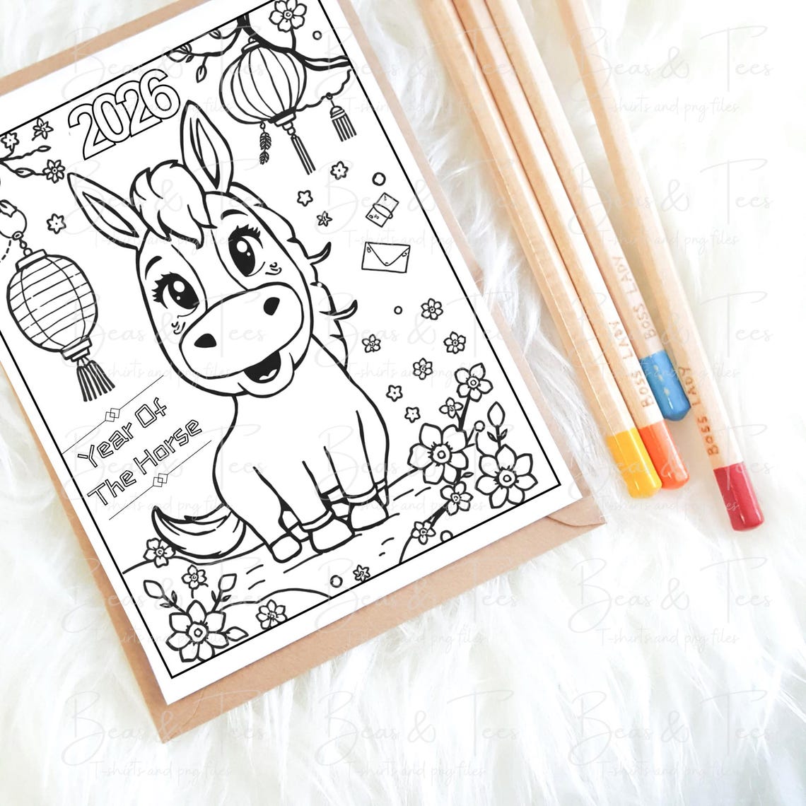 Lunar New Year Horse Coloring Pages | 2026 Year of the Horse Printable ...