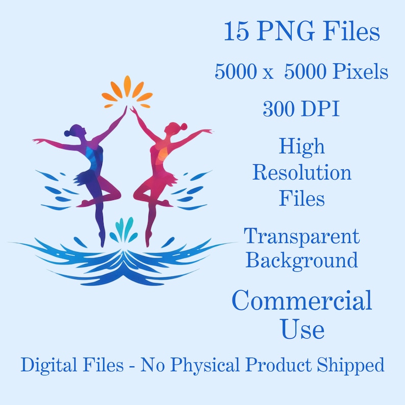 Artistic Swimming Watercolor Clipart Printable Synchronized Swimmer PNG ...