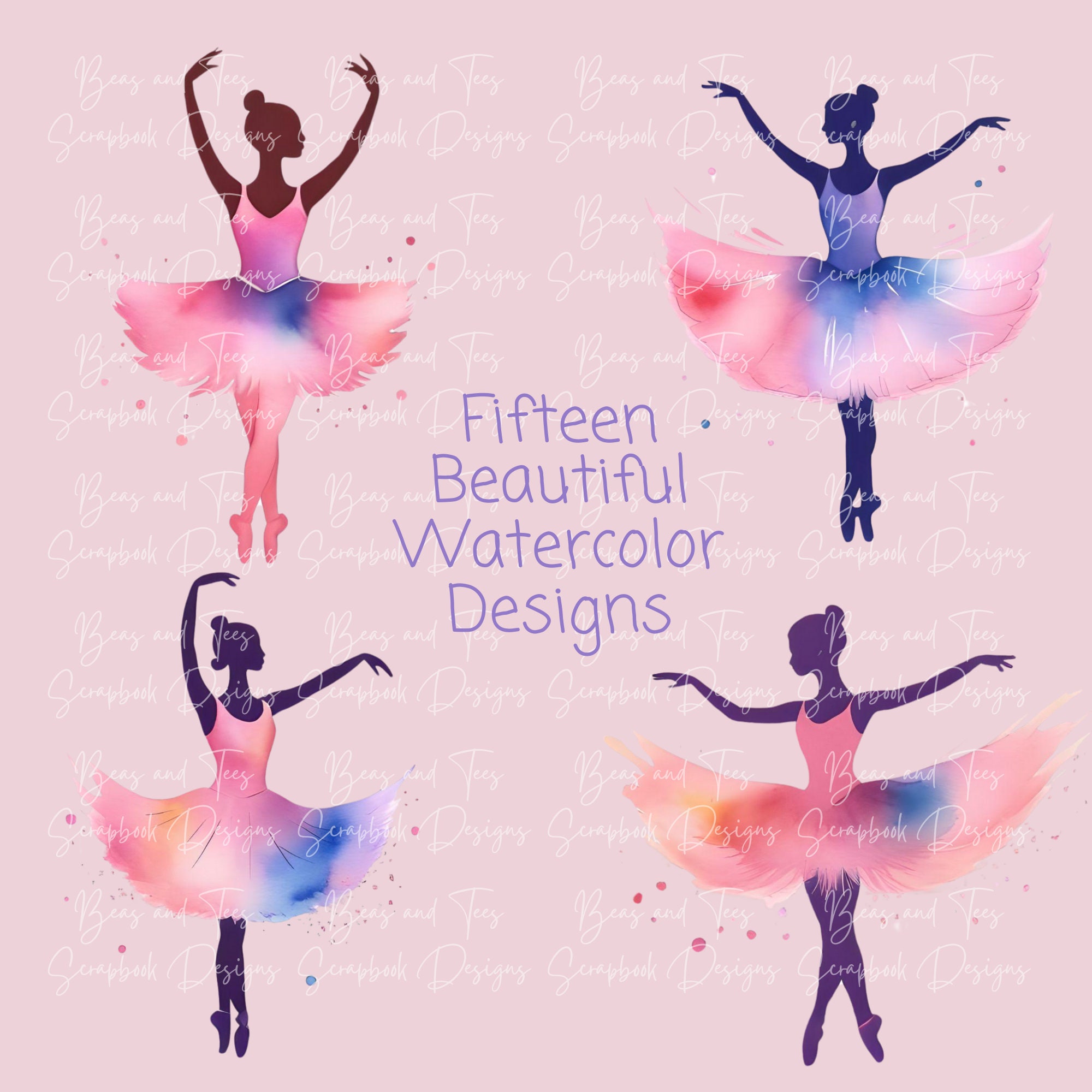 African American Ballerina Clipart Bundle With Transparent Background ...