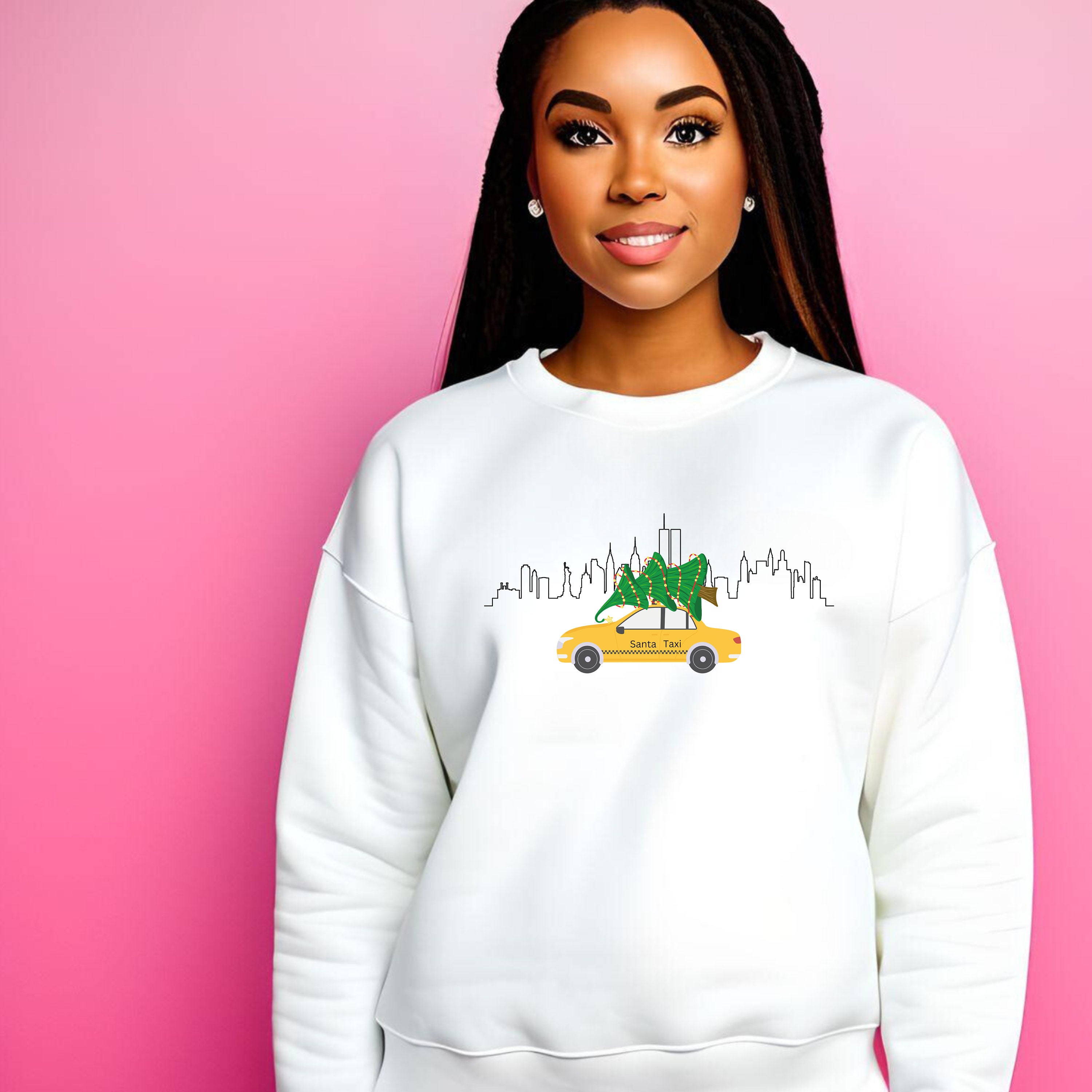 New York City Santa Taxi PNG NYC Christmas Clipart Merry Christmas ...