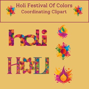 Holi Festival of Colors Digital Paper & Clipart 12x12 Inch 300 DPI ...