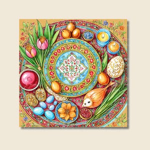 Nowruz Clipart Set Persian New Year Haft-seen Graphics Printable Spring ...