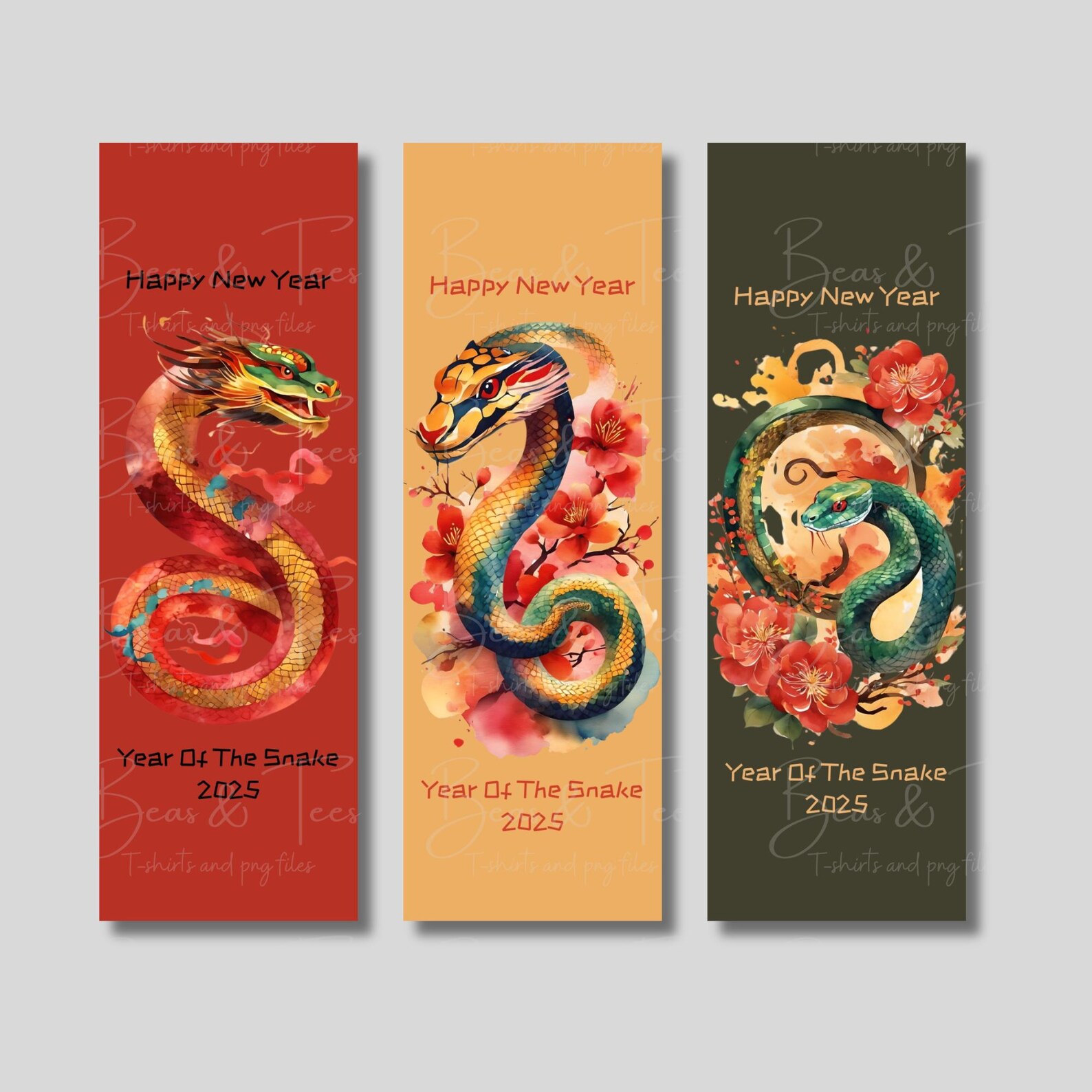 Lunar New Year 2025 Bookmark Year of the Snake Chinese Zodiac Printable ...