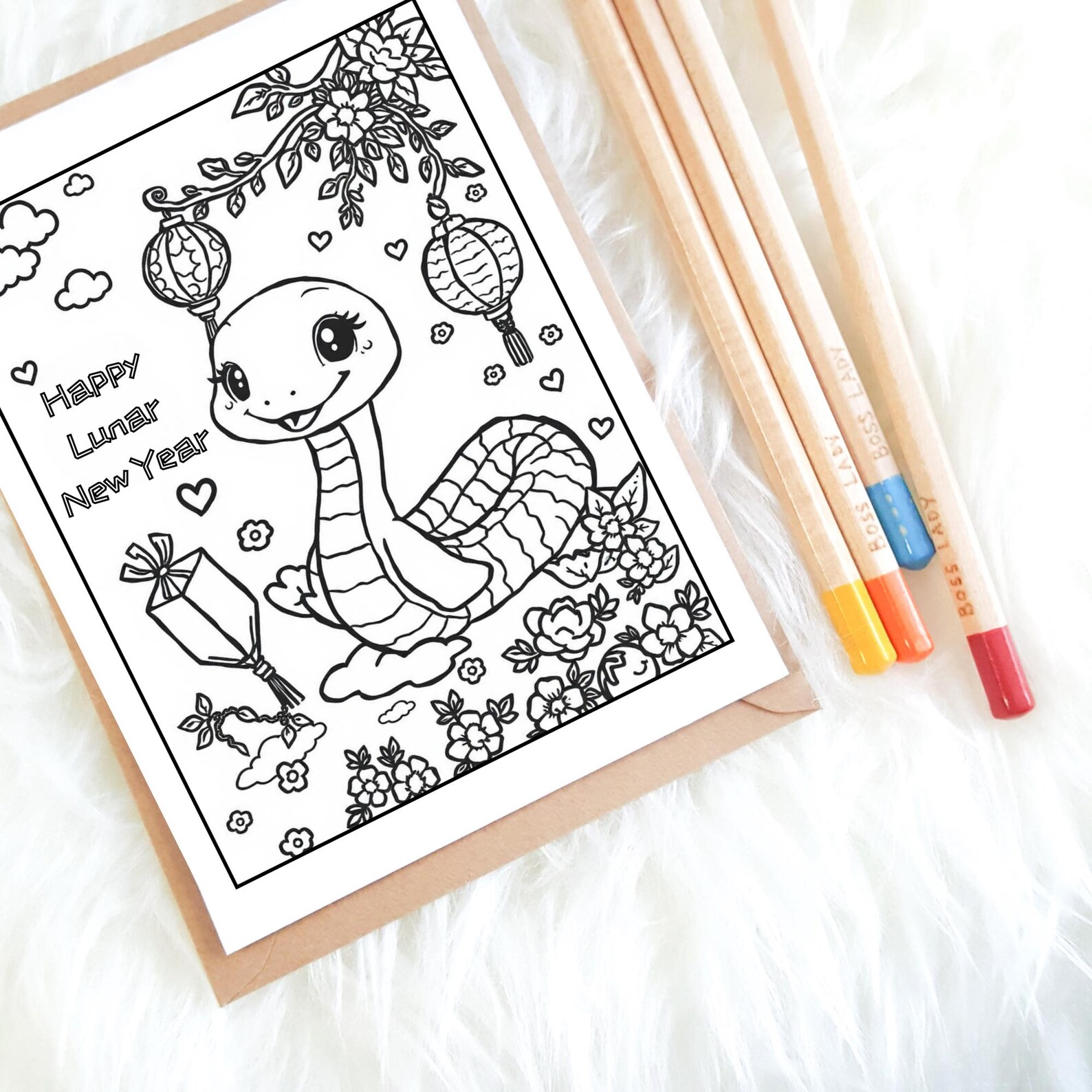Lunar New Year 2025 Coloring Pages Year of the Snake Printable Chinese ...
