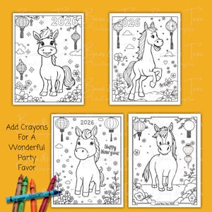 Lunar New Year Horse Coloring Pages | 2026 Year of the Horse Printable ...