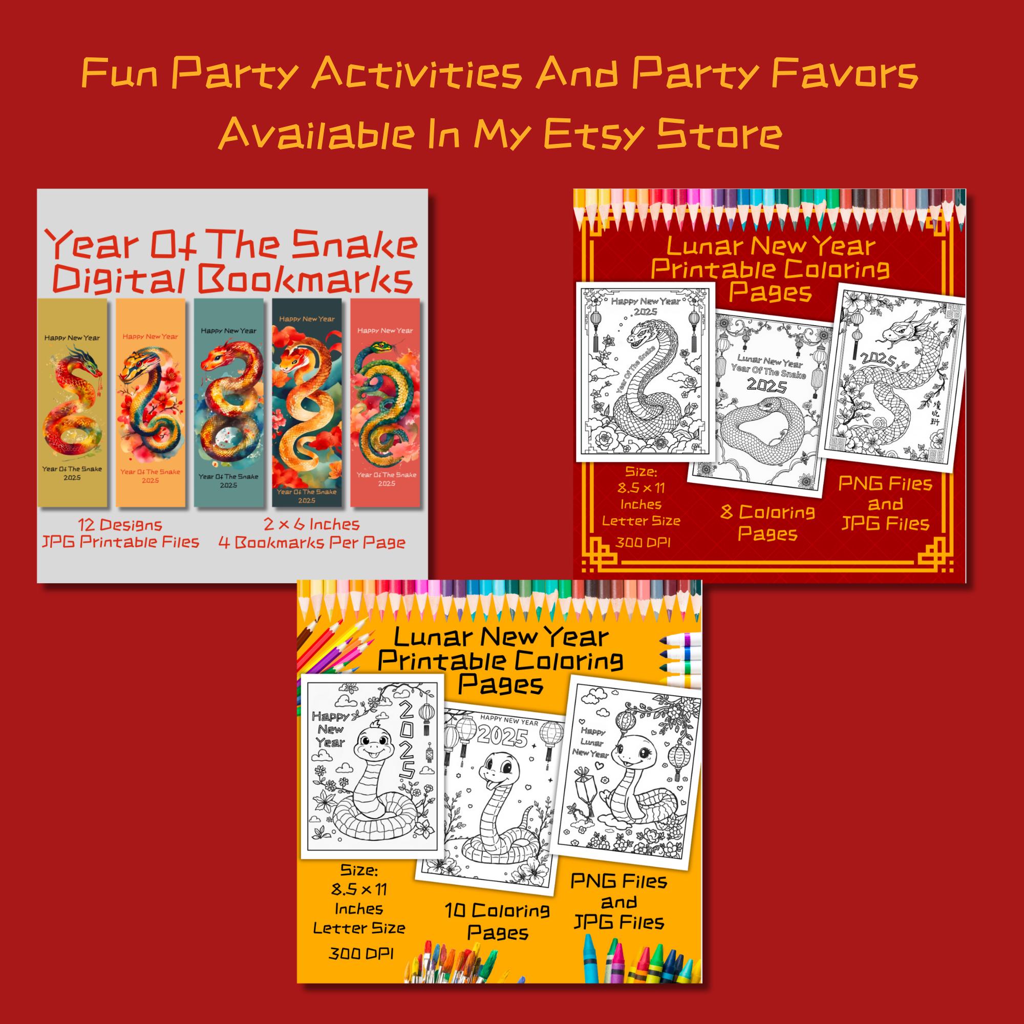 Lunar New Year 2025 Coloring Pages Year of the Snake Printable Chinese ...