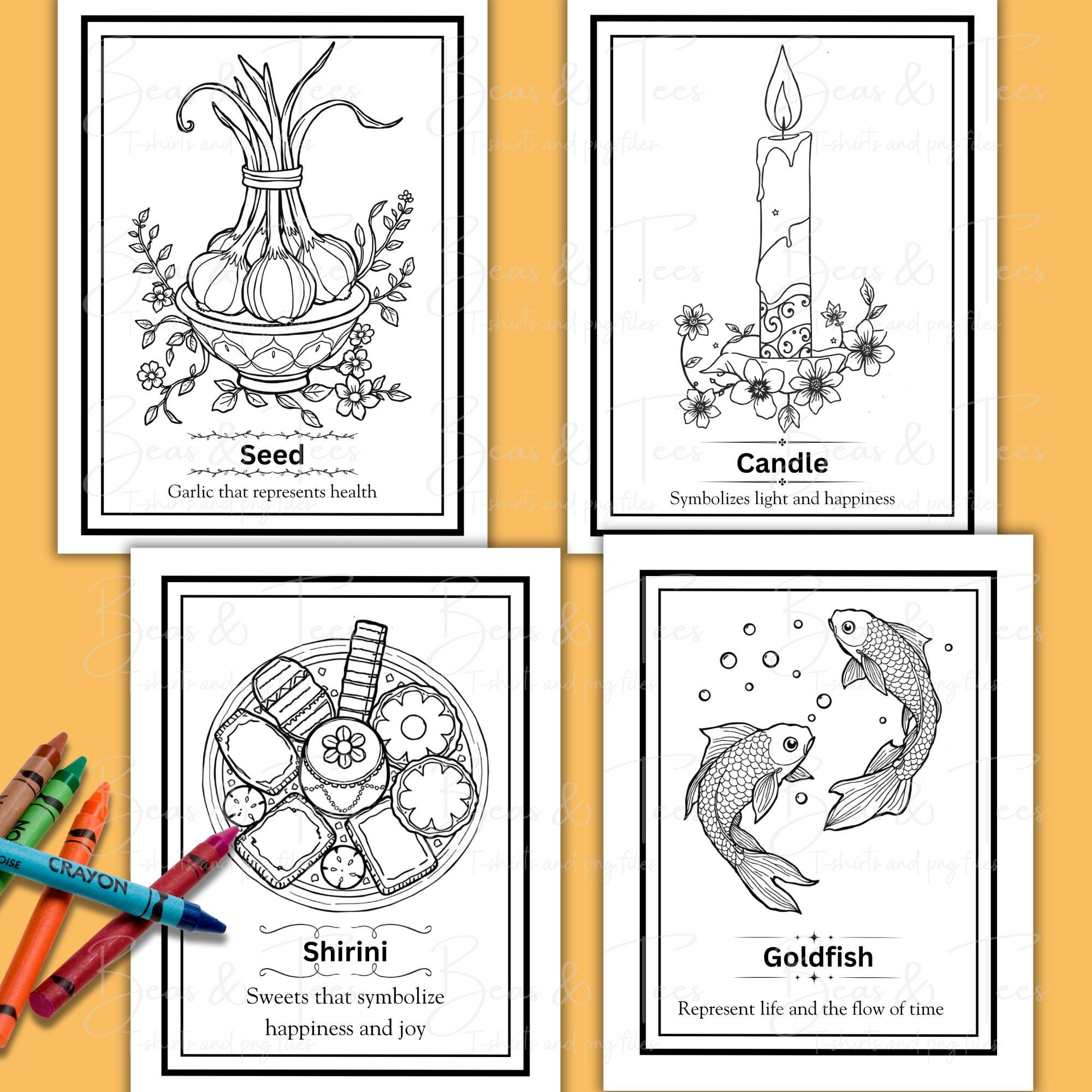 Nowruz Persian New Year Coloring Pages Haft-sin Printable Activity ...