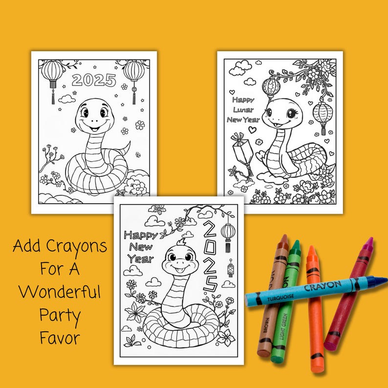 Lunar New Year 2025 Coloring Pages Year of the Snake Printable Chinese ...