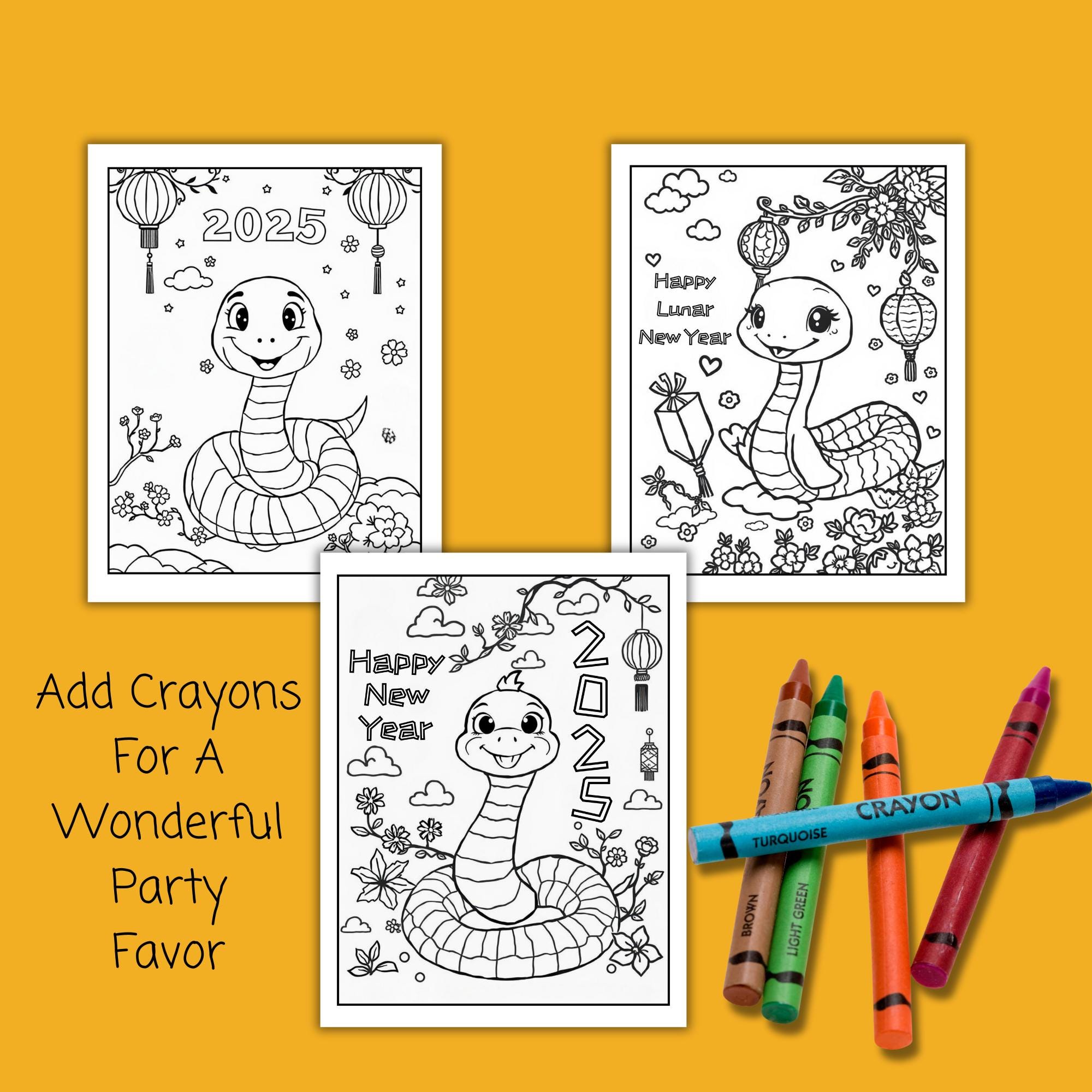Lunar New Year 2025 Coloring Pages Year of the Snake Printable Chinese ...