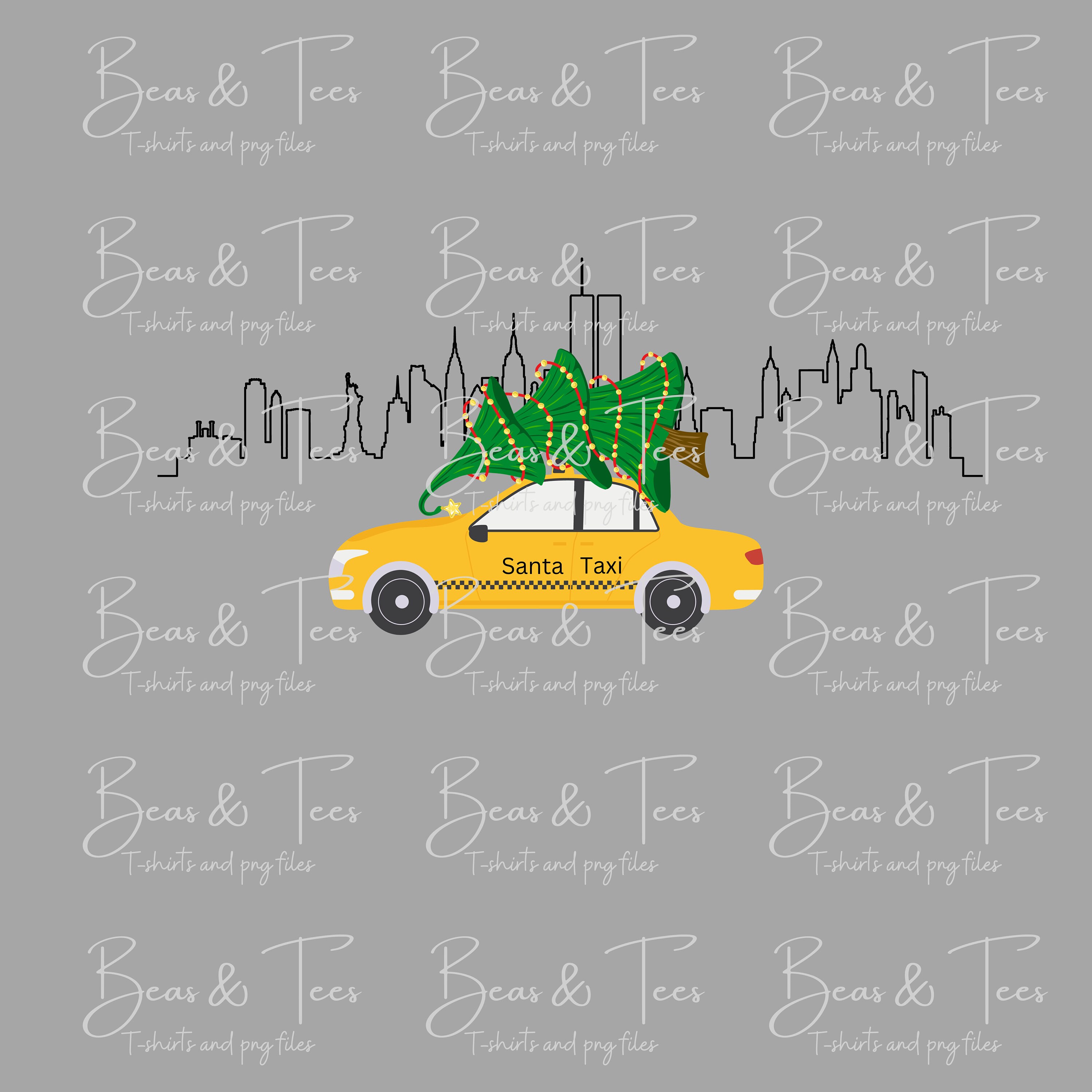 New York City Santa Taxi PNG NYC Christmas Clipart Merry Christmas ...