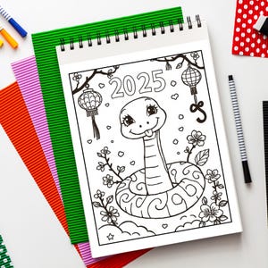 Lunar New Year 2025 Coloring Pages Year of the Snake Printable Chinese ...