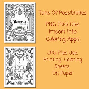 Nowruz Printable Coloring Pages Persian New Year Haft Sin Art Digital ...